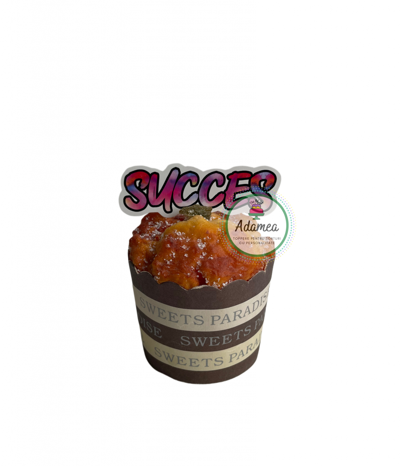 Adamea - Decor de tort personalizat tip ornament din carton cu Succes colorat