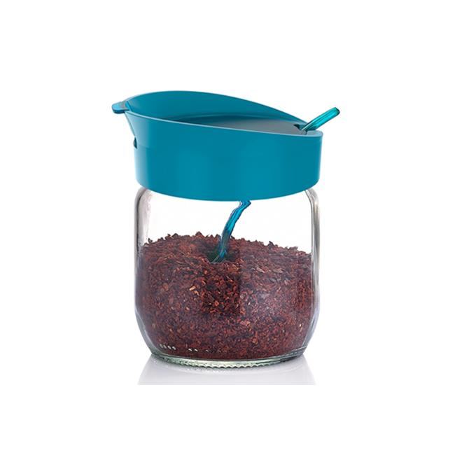 RAKI OTTO Borcan din sticla cu lingura, 425ml, recipient condimante ...