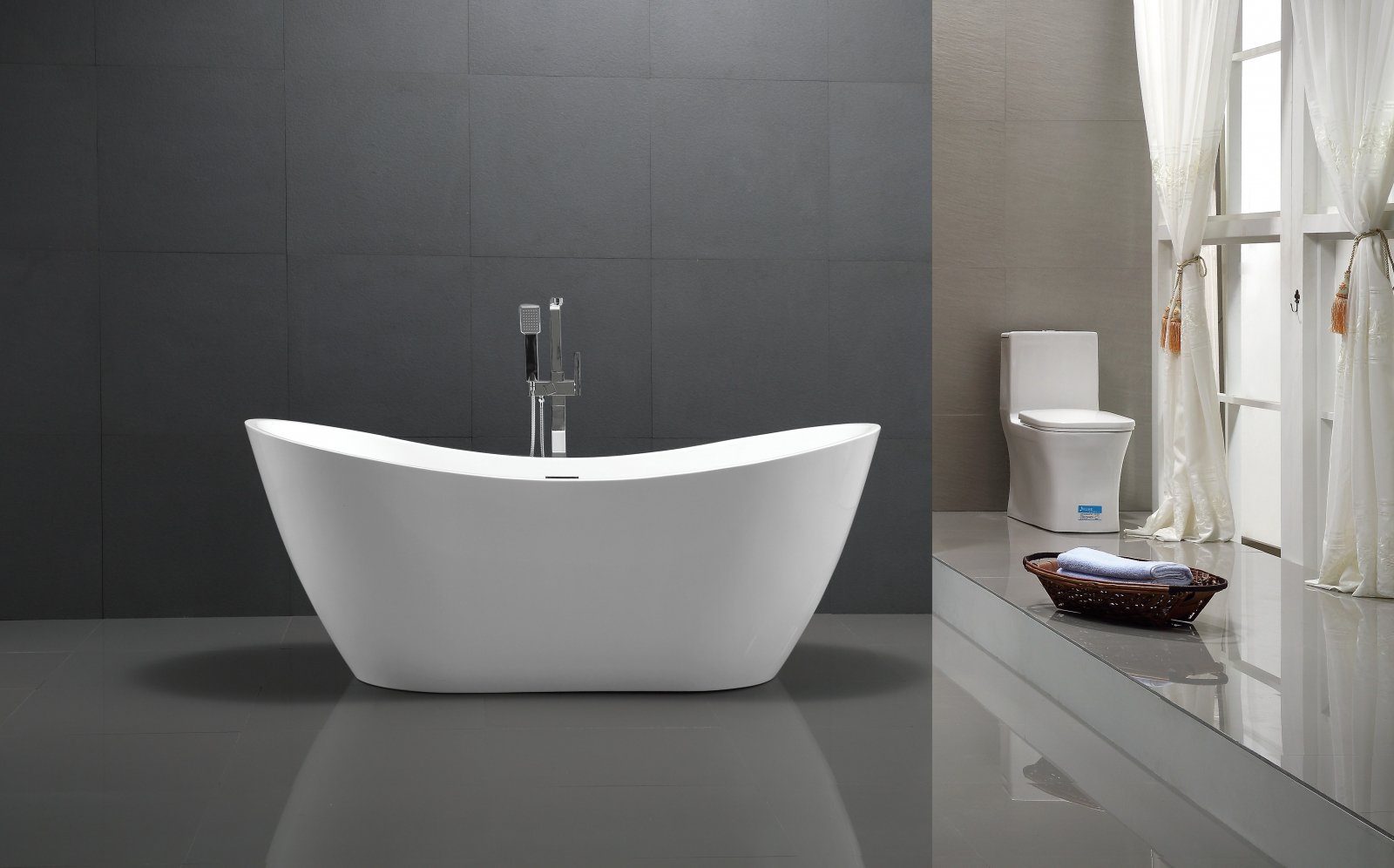 Cada acril Freestanding 180x80 cm, Tender