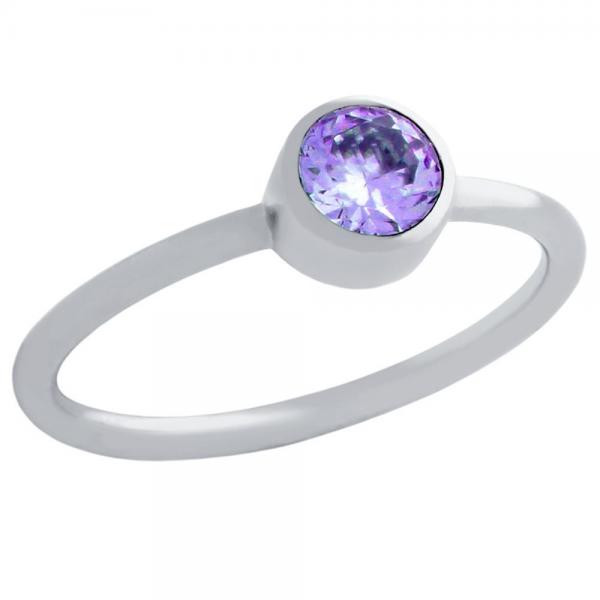 Inel argint 925 rodiat cu piatra mov - BeSpecial.ro - ISX0405