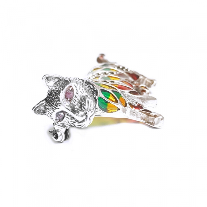 Brosa argint 925 cu pisica BRM0005 - BeSpecial