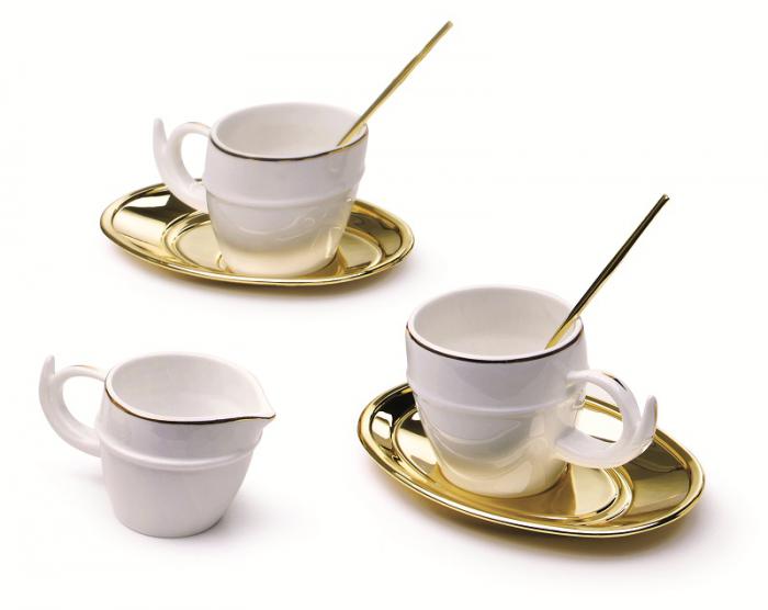 Luxury Gold Coffee Set for 2 by Chinelli - Made in Italy