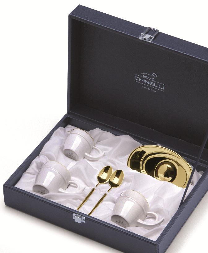 Luxury Gold Coffee Set for 2 by Chinelli - Made in Italy
