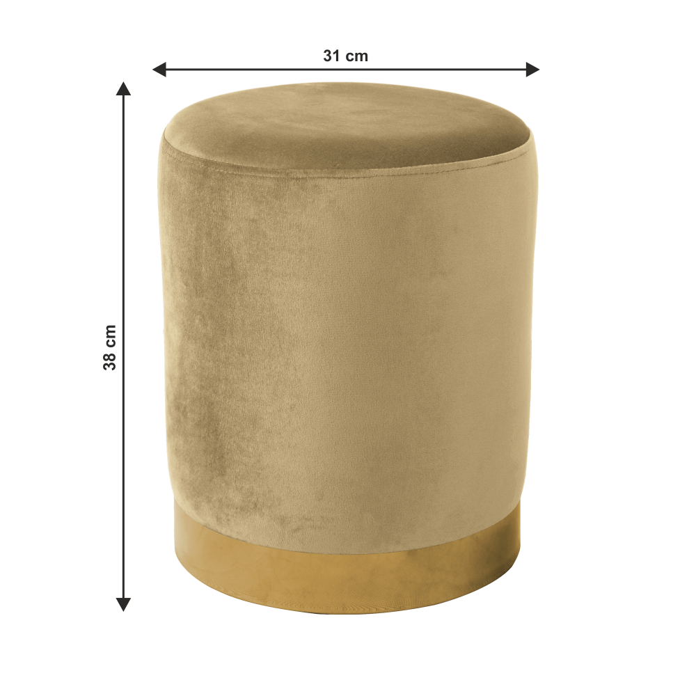 Taburet, catifea Velvet bej/crom auriu, ALAZ