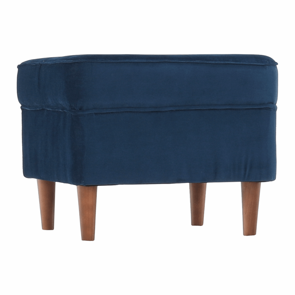 Taburet modern, albastru/nuc, RUFINO 2 NEW