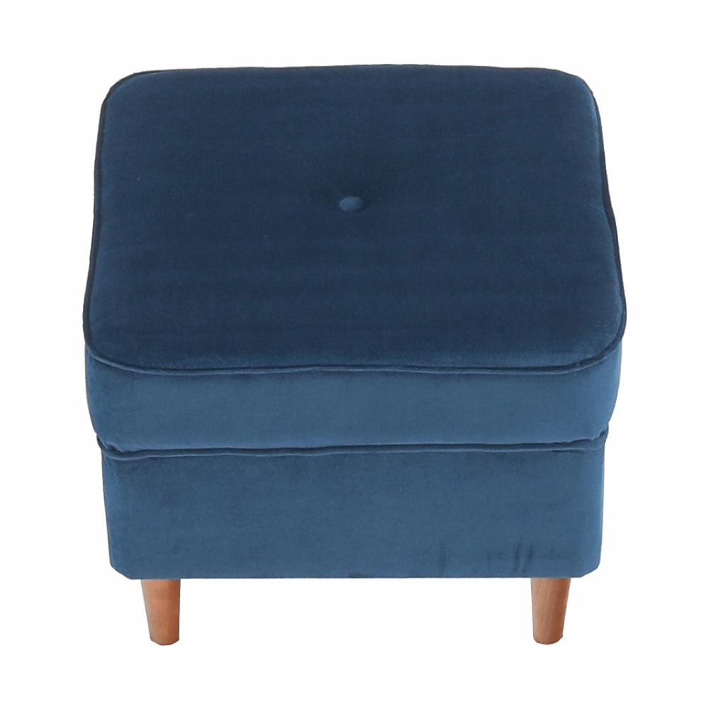 Taburet modern, albastru/nuc, RUFINO 2 NEW