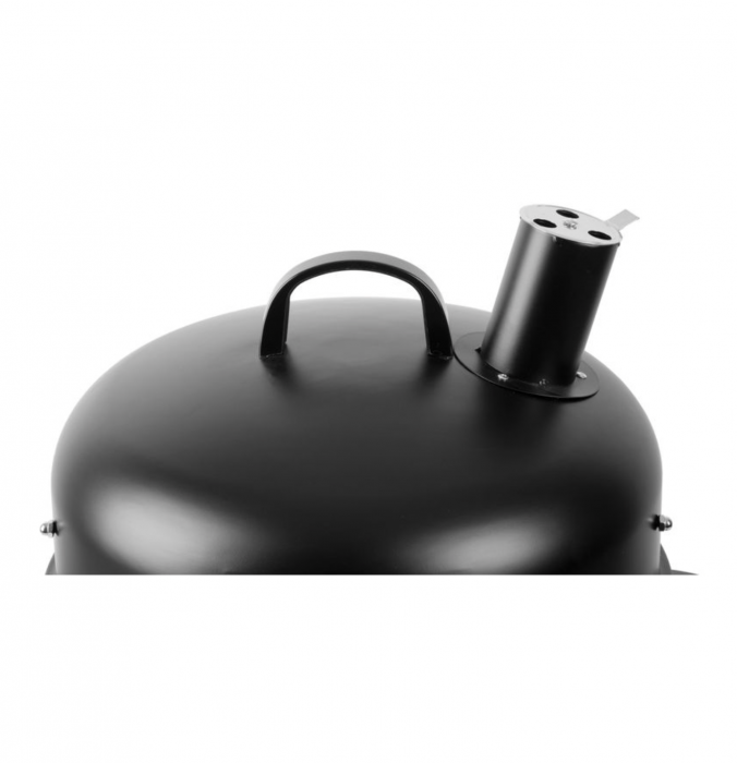 Gratar gradina, grill rotund, cu capac, 3 etaje, 44x78 cm, Smoker