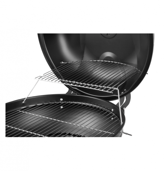 Gratar gradina, grill rotund, cu roti, capac, 54x57x92 cm, Oliver