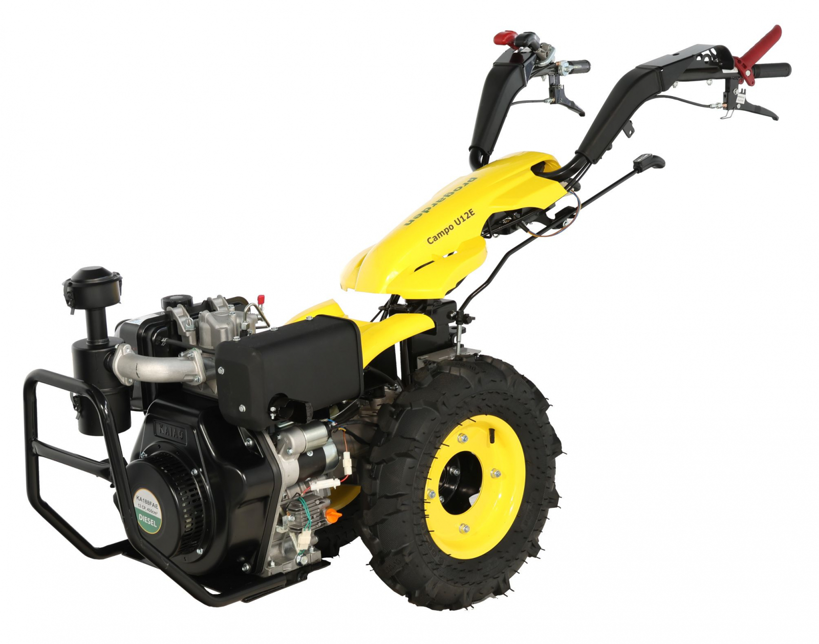 PACHET Motocultivator ProGARDEN Campo U12E, 12 CP, diesel, pornire ...