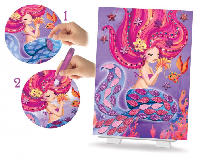 Set creativ imagini cu sclipici sirene sclipitoare Crealign