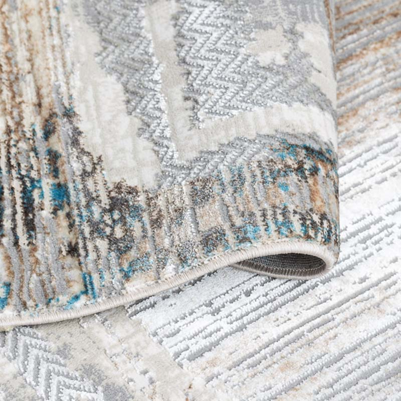 Covor modern gri turcoaz deschis SQUARE