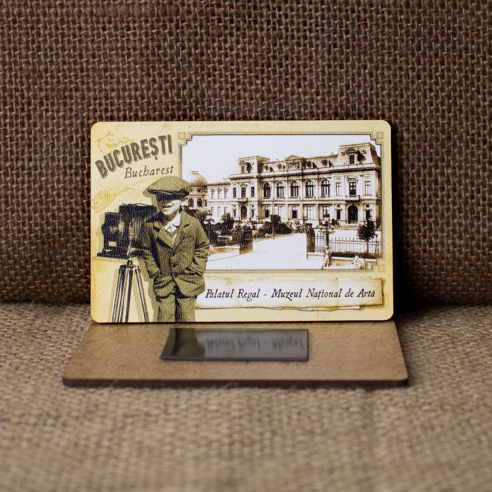 Magnet de frigider din lemn, vintage, Palatul regal, Calea Victoriei ...