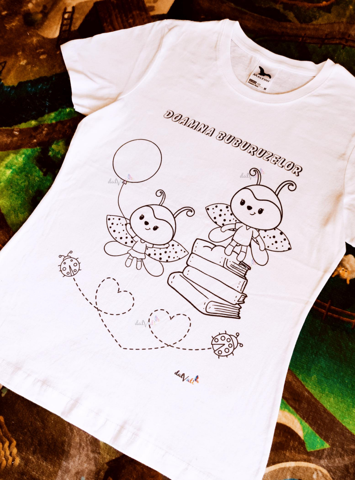 Tricou educativ de colorat Doamna Buburuzelor