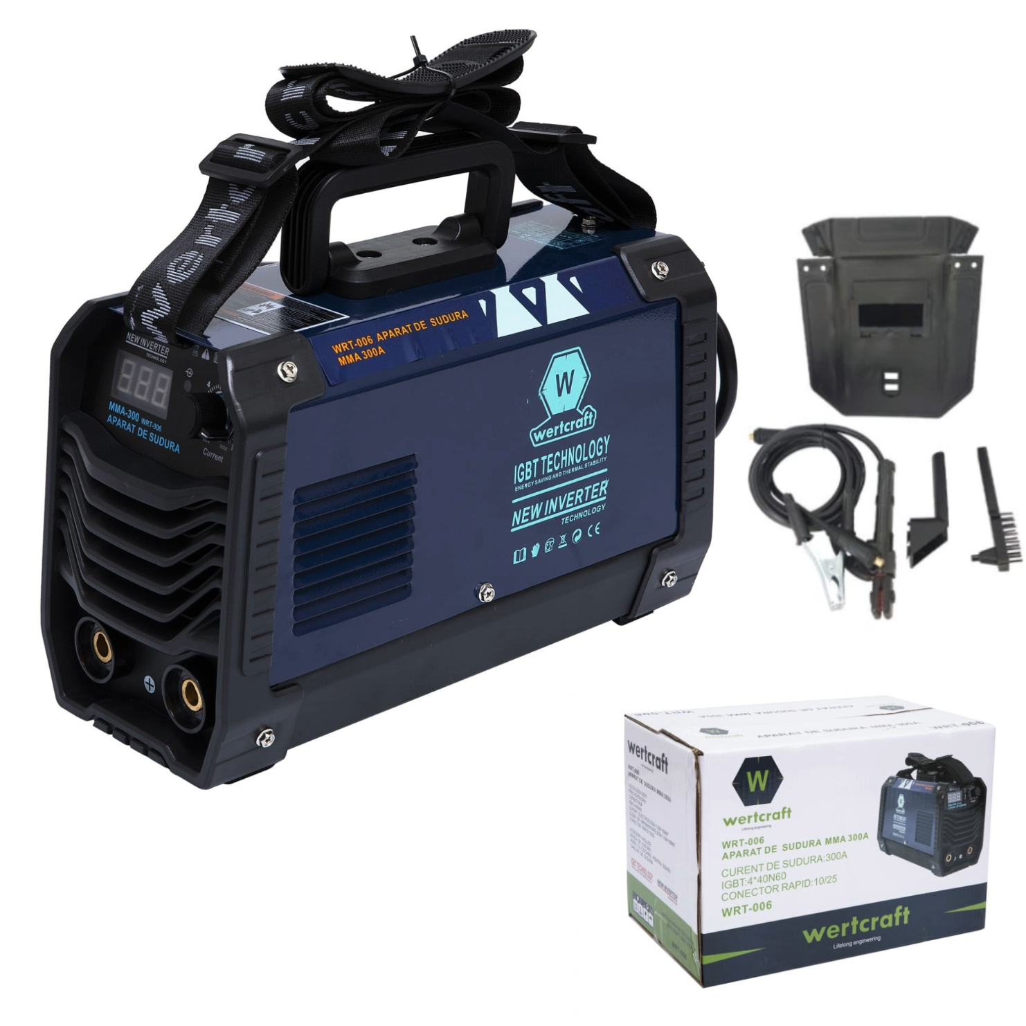 Invertor de sudura DDT, WRT-006, 20-300 A , 230 V, 1.6-4 mm diametru electrod, MMA, IP21 ...