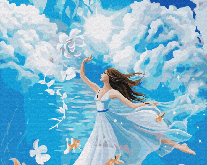 Set pictura pe numere, cu sasiu, Valuri de tandrete, 40x50 cm