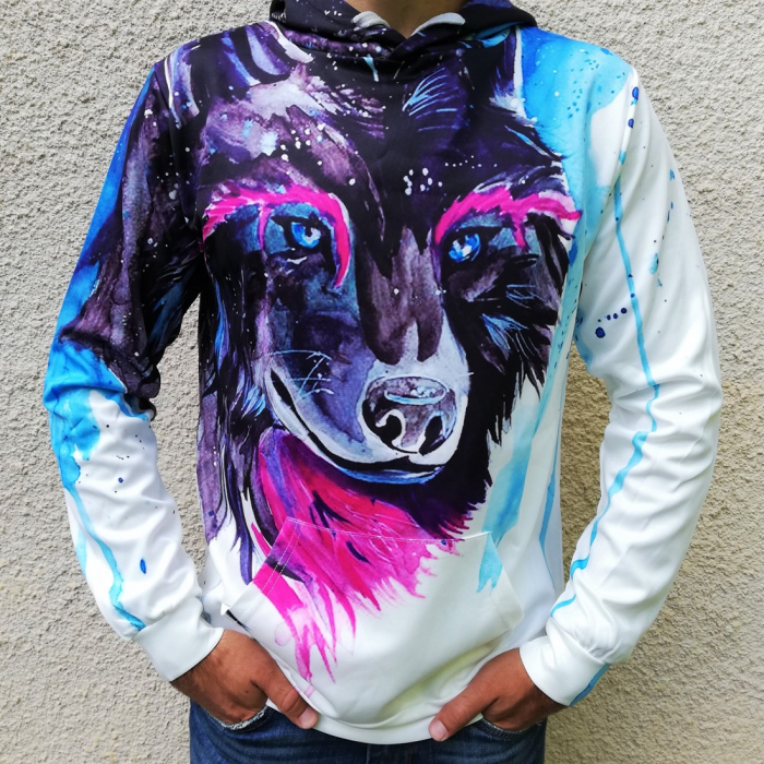 Hanorac 3D Painted Wolf