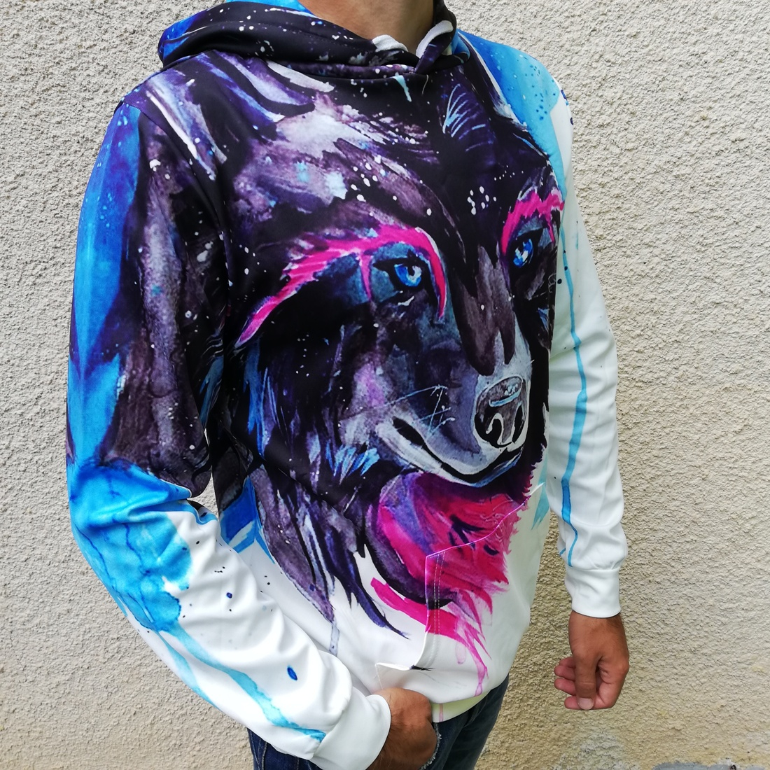 Hanorac 3D Painted Wolf