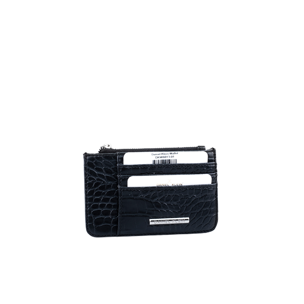 Port card negru, de dama, din piele ecologica, DKW6013-01 ️ e-CADOU