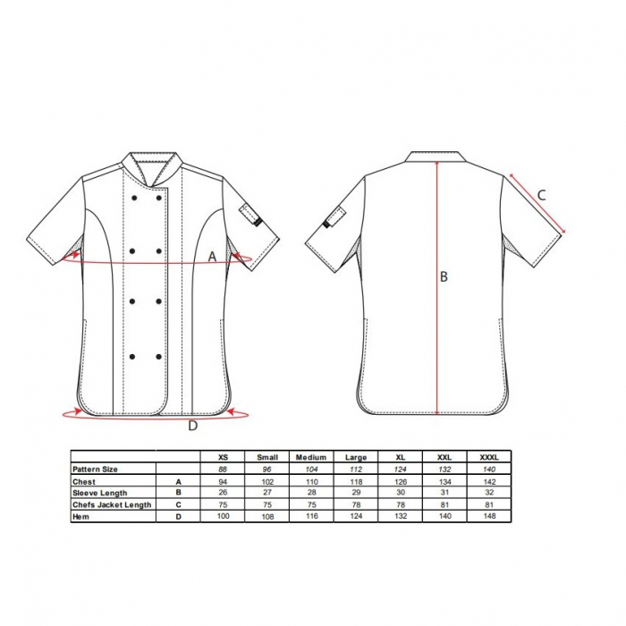 Jacheta cu maneca scurta dama bucatar Portwest JACHETA RACHEL C737, 65% poliester, 35% bumbac, 190g