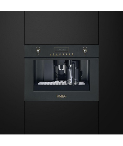 Espressor incorporabil automat 45 cm, Smeg Coloniale,antracit cu alama ...
