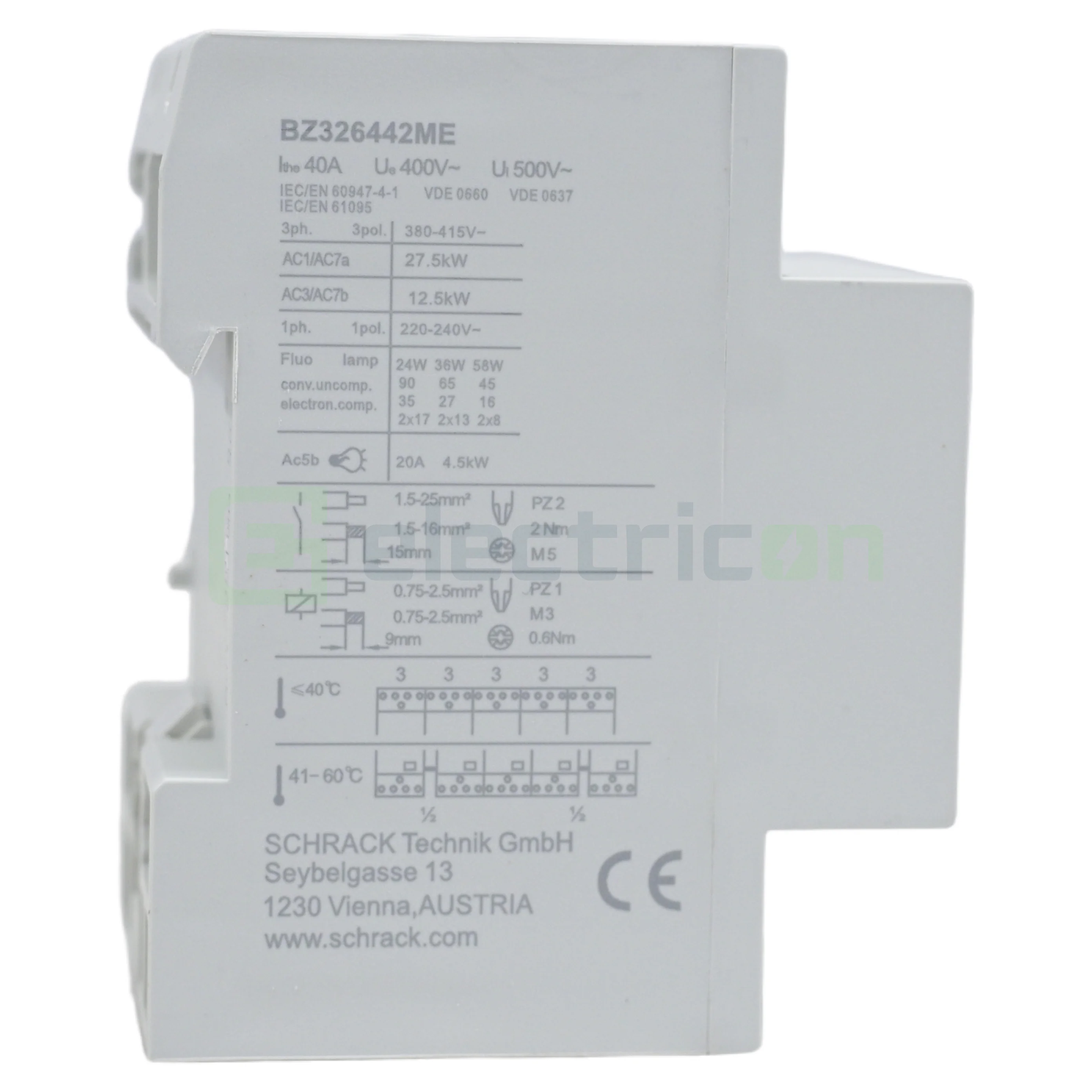 Contactor modular 40A 4ND 230V Schrack Amparo BZ326442ME