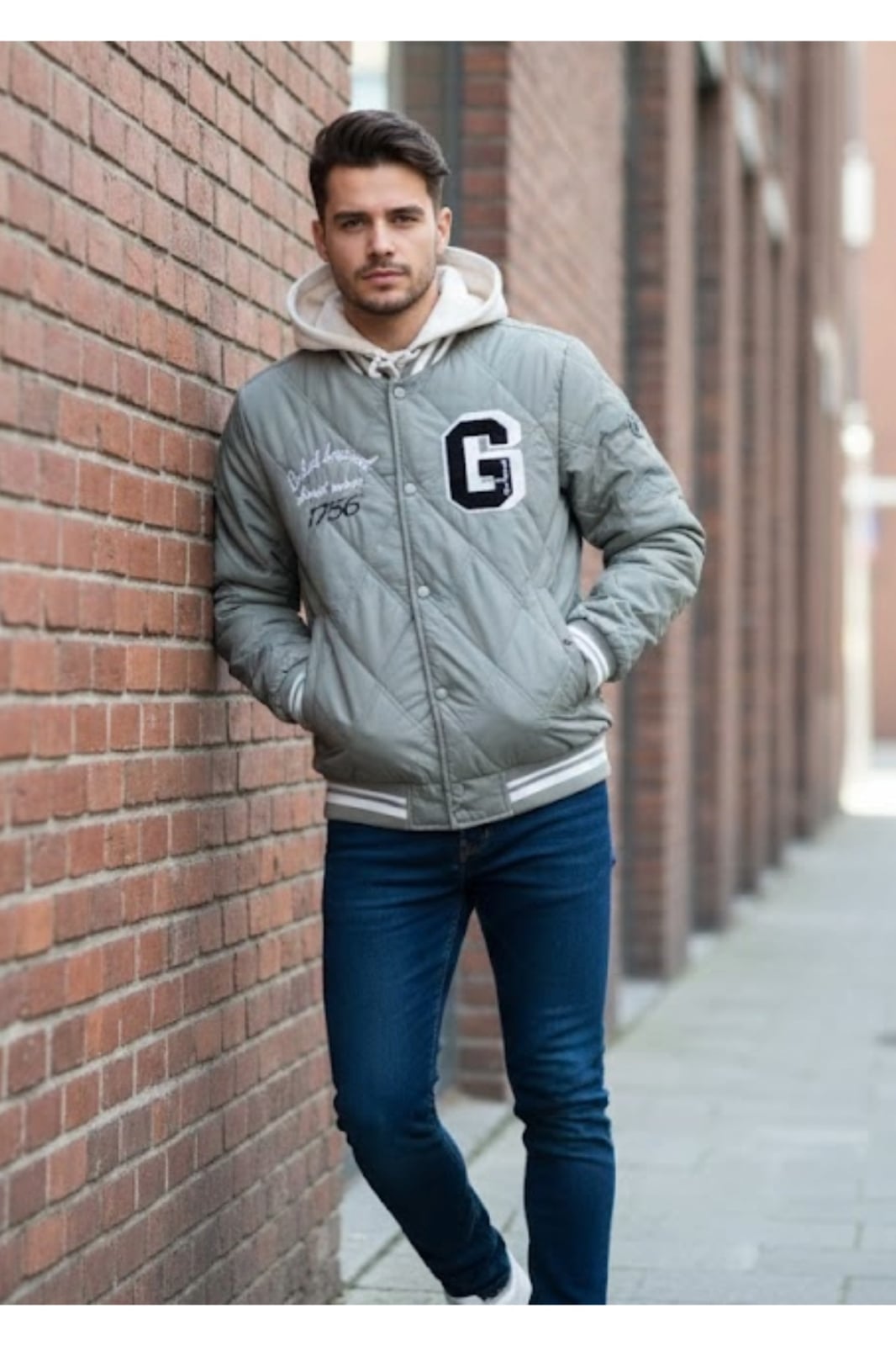 Jacheta Bomber Matlasata de Toamna-primavara cu Gluga din Material si ...