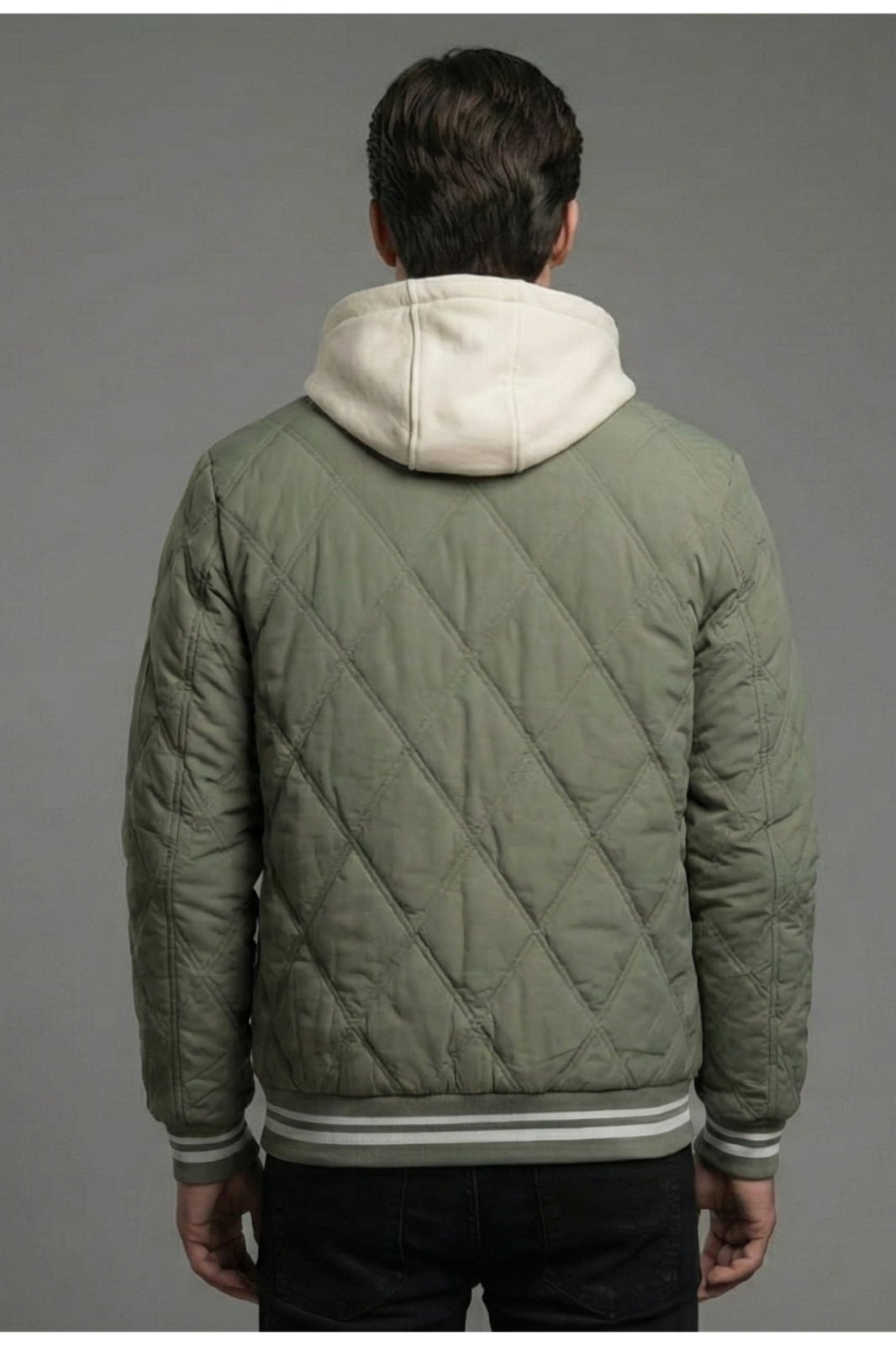 Jacheta Bomber Matlasata de Toamna-primavara cu Gluga din Material si ...