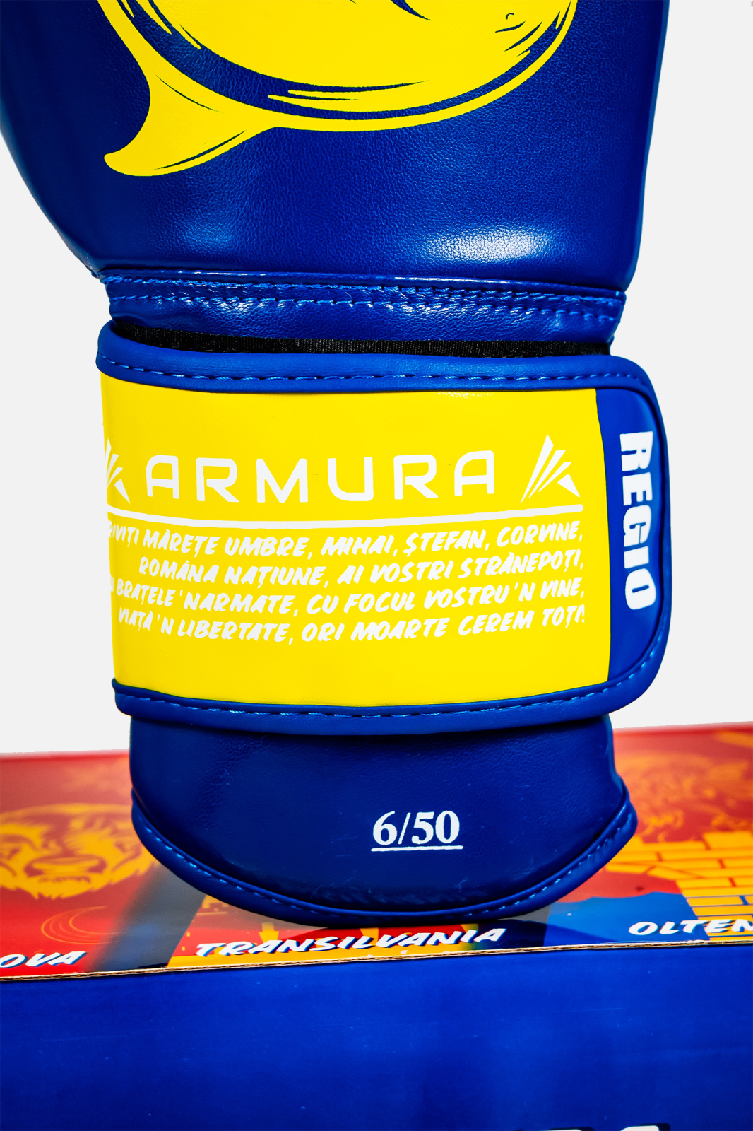 Manusi de Box ARMURA Regio Dobrogea Albastru/Galben Editie Limitata