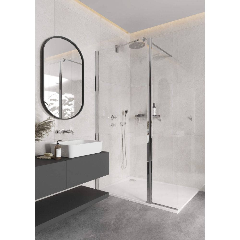 Paravan dus mobil sticla walk-in 40x200 cm crom lucios Deante Kerria ...