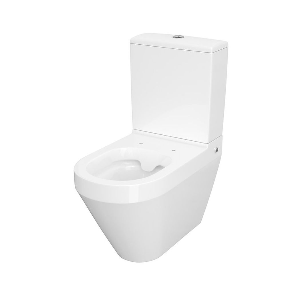 Set vas wc stativ rimless oval Cersanit Crea cu rezervor si capac soft ...