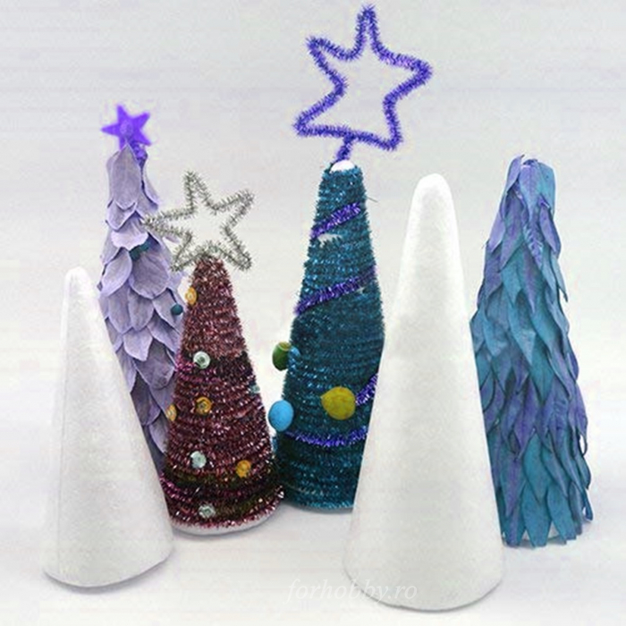 Con din polistiren premium - Mărimi diverse White Polystyrene Cone