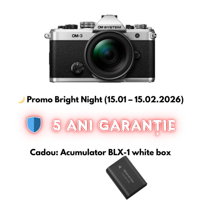 Kit OM SYSTEM OM-3 + 12-45mm f/4 PRO – Cel mai Compact Kit PRO