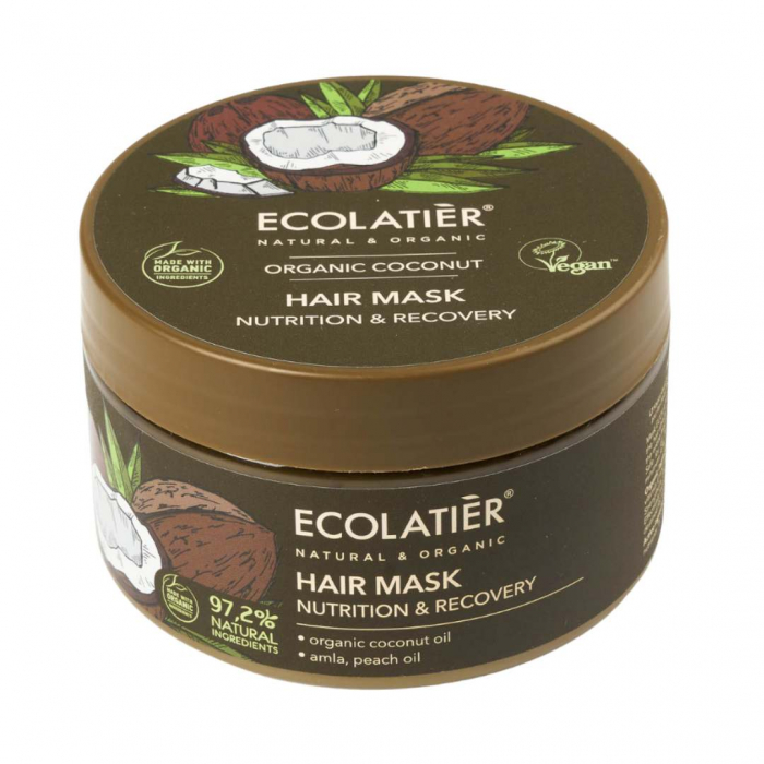 Masca de par vegana Ecolatier Organic Coconut Nutrition & Recovery ...