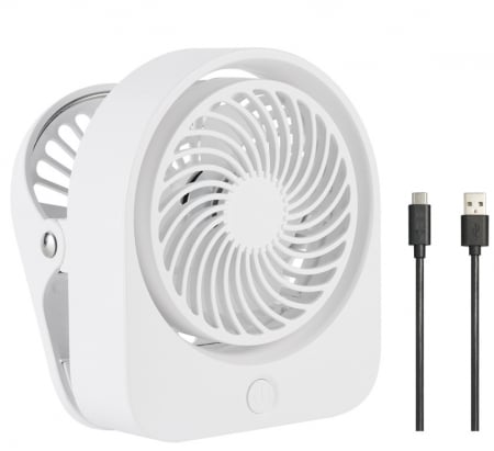 Ventilator cu clips, portabil si reincarcabil USB, puterea 5W ...