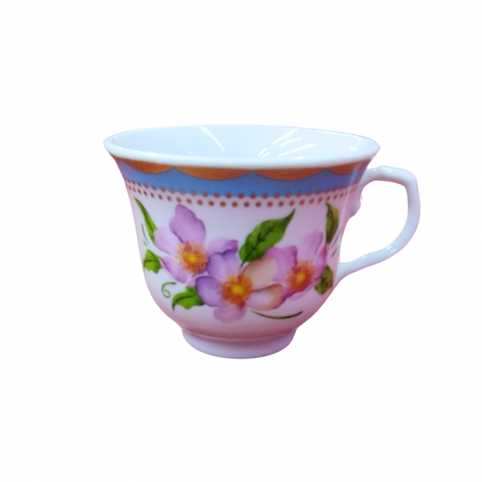 Set 6 Cesti Cafea Cu farfurii Model Floral Albastru