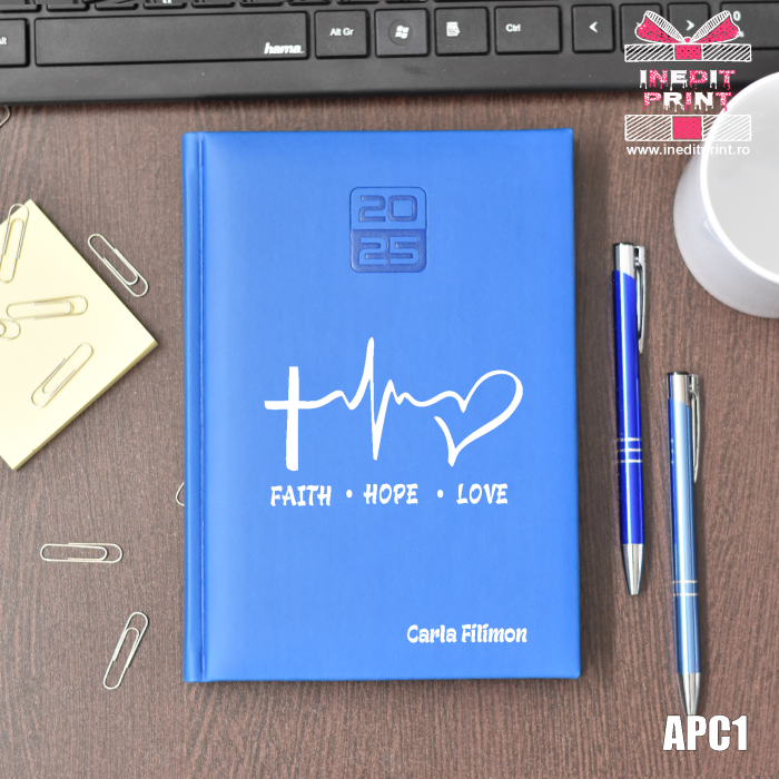 Agendă personalizată 2025 Faith Hope Love APC1