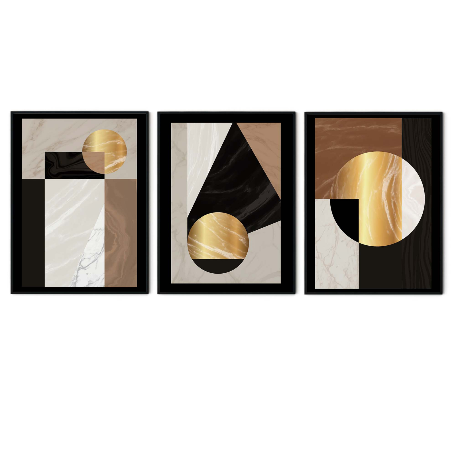 Set 3 tablouri, Intaglio, Stil Abstracte, print pe hartie foto Fine Art ...