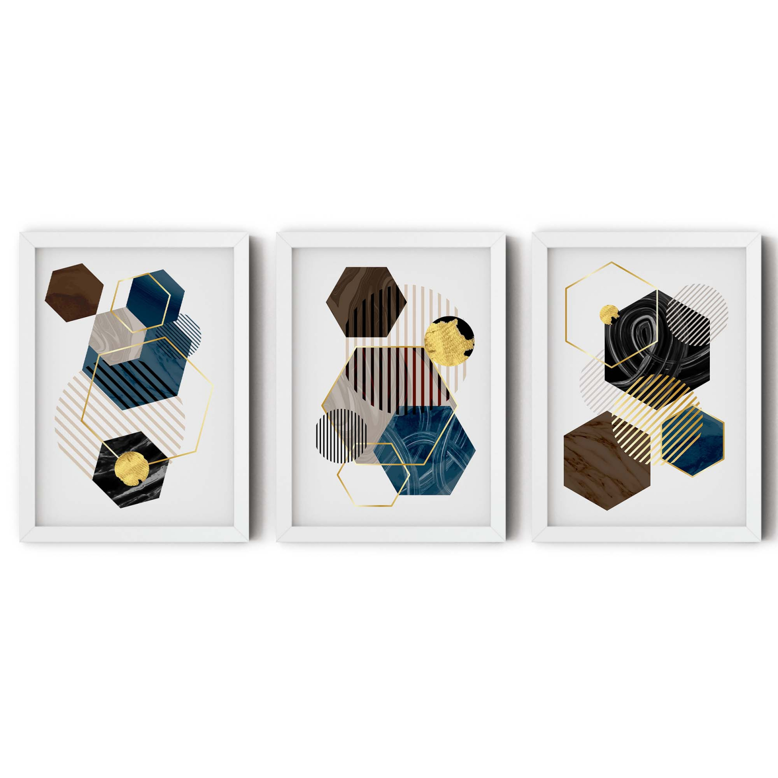 Set 3 tablouri, Intaglio, Abstracte, color, print pe hartie foto Fine ...