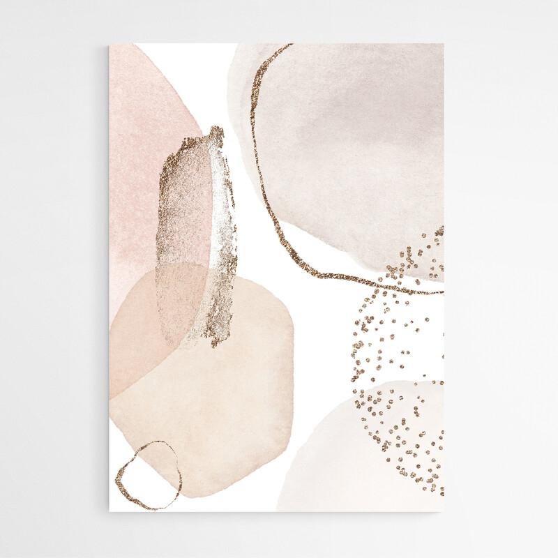 Set 3 tablouri Abstracte, Intaglio, Roz, print pe hartie foto Fine Art ...