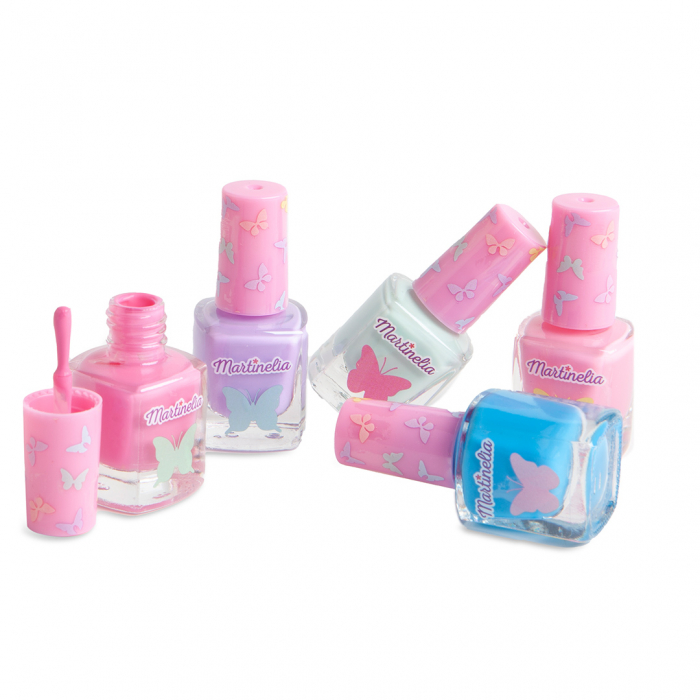 Set unghii false copii cu oja, MARTINELIA SHIMMER WINGS NAIL POLISH SET ...