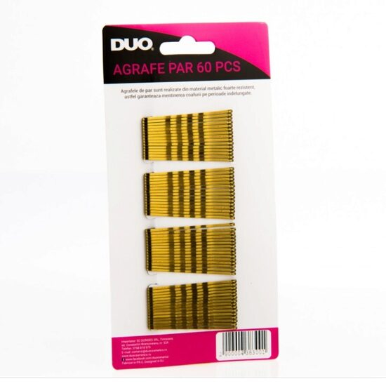 Agrafe pentru par marime mica, aurii, set 60 buc Chique