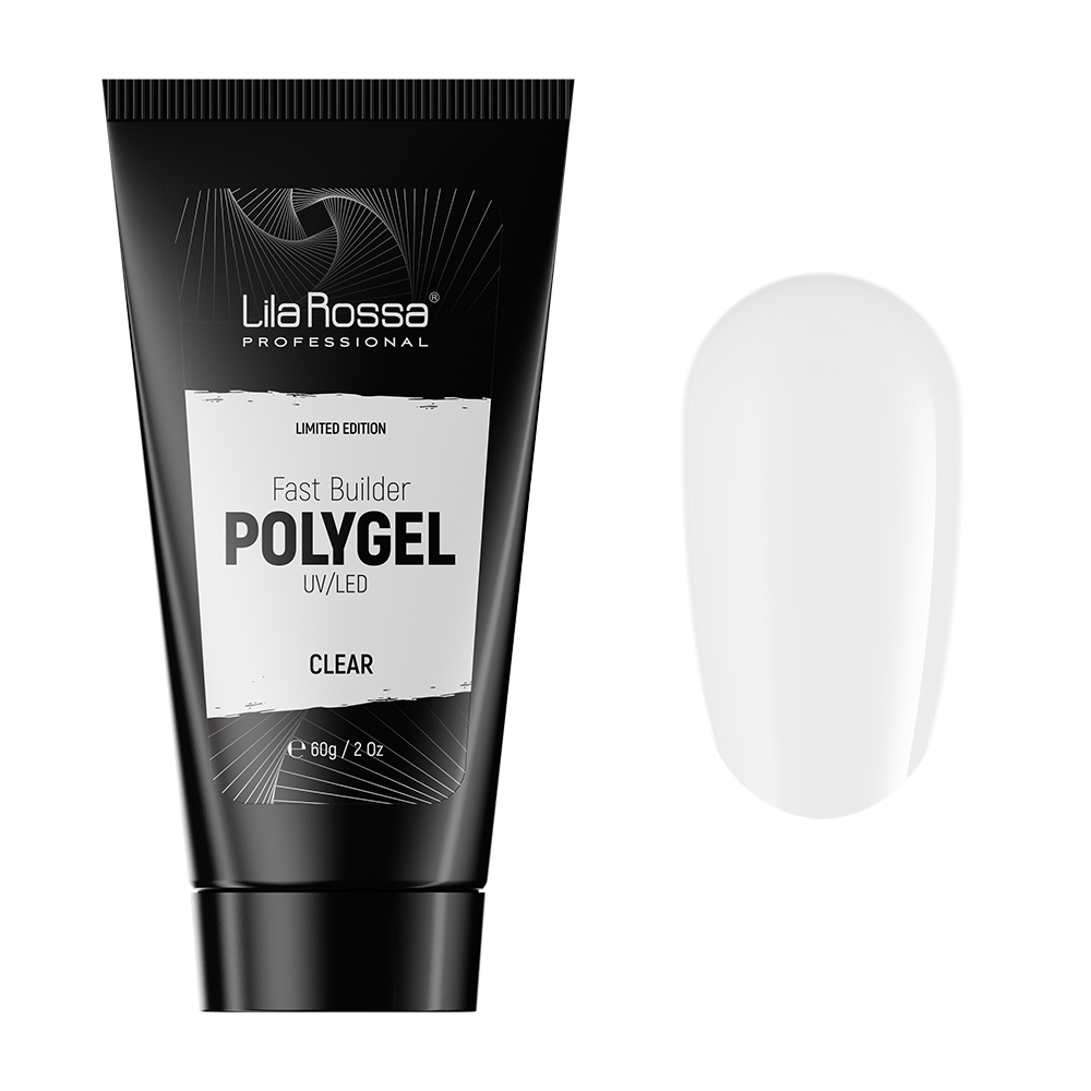 Kit Polygel Premium Clear, Lila Rossa, pensula, tipsuri, lichid ...