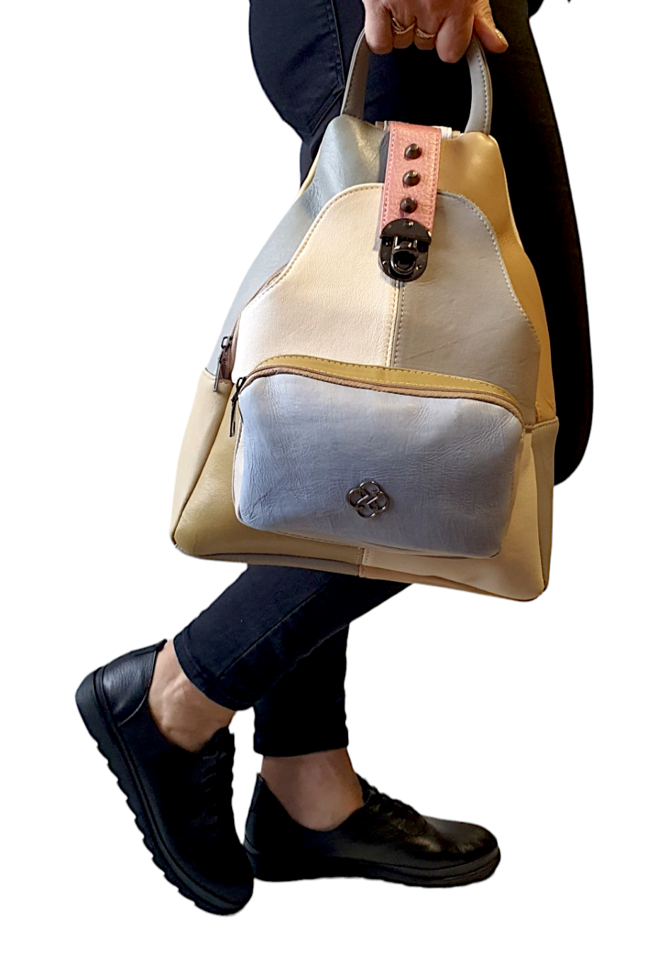 Rucsac Dama Piele Naturala Multicolor Hema G03577