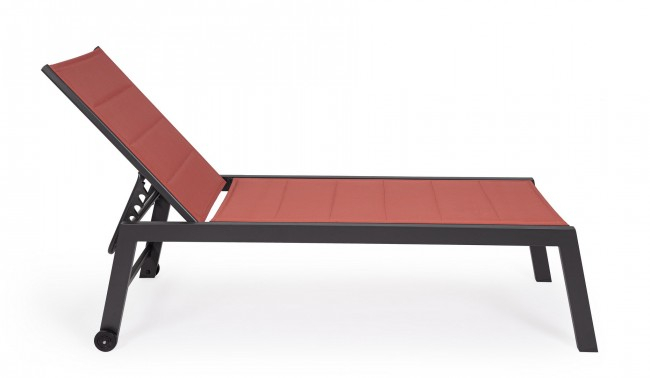 Sezlong Hilde cu Roti, Rosu, H32