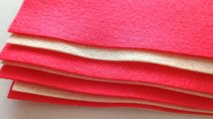 Fetru asortat 25 cm - 8 coli/ roșu-crem