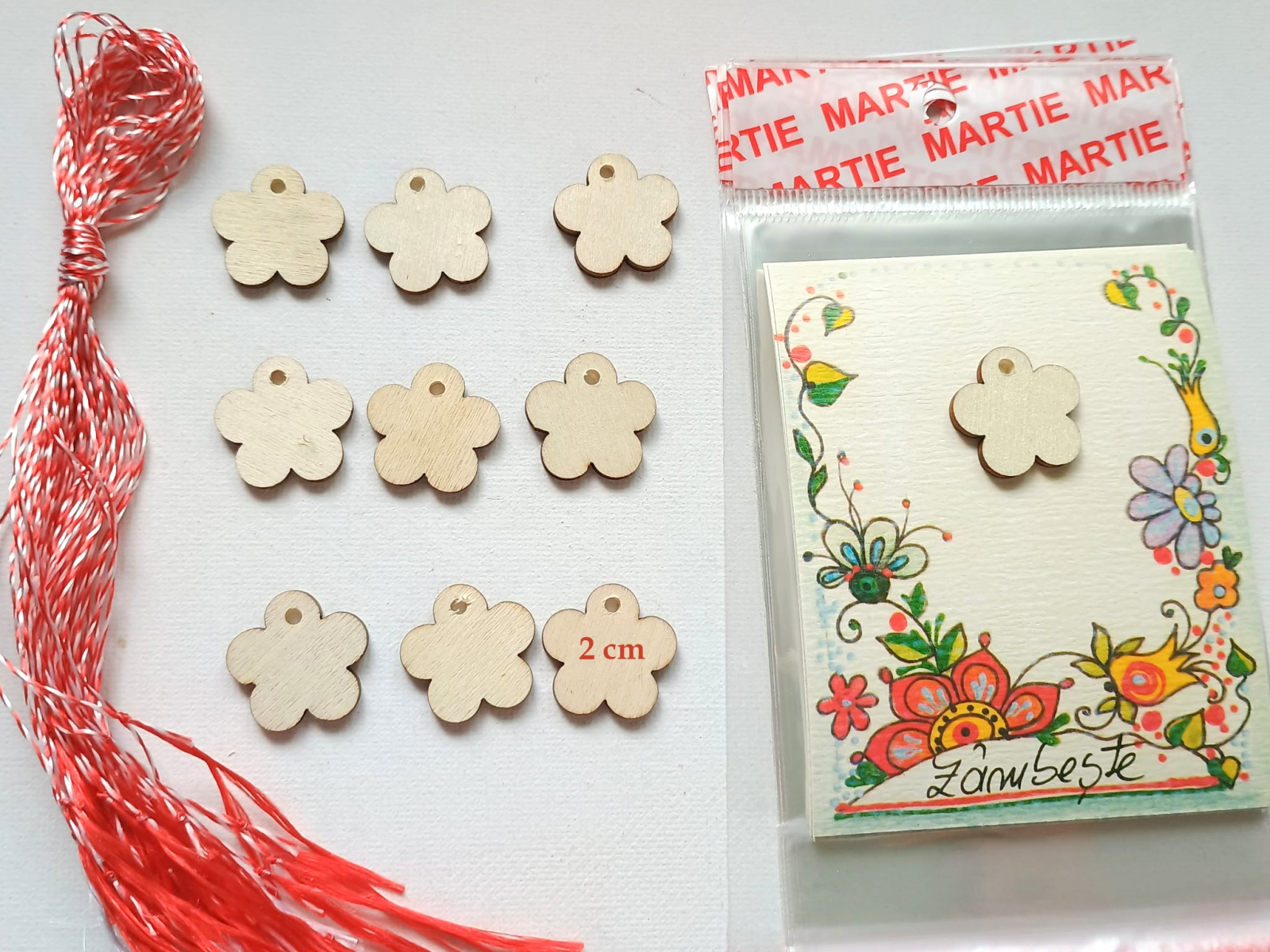 Set confectionare 10 martisoare lemn