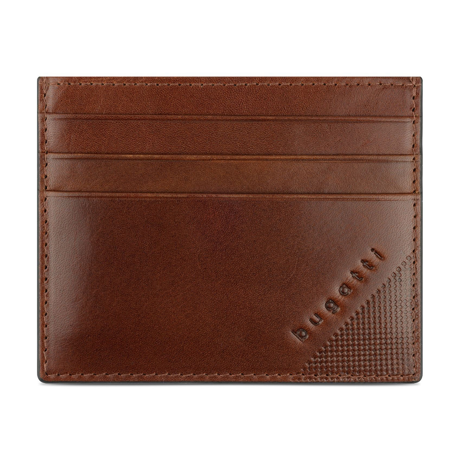 Port carduri smart RFID, piele naturala, bugatti, Nobile 49125007, Maro ...