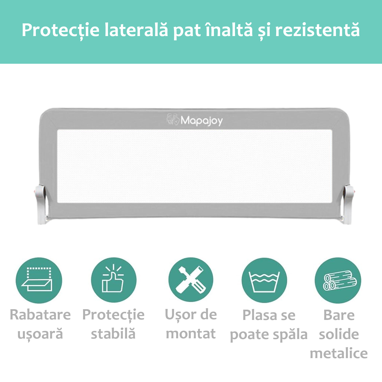 Protectie pat pentru copii cu inaltime 66 cm si rabatabila | Livrare rapida