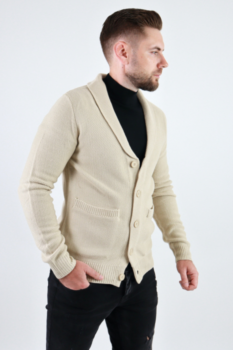 Cardigan bej barbati | MAXWEAR