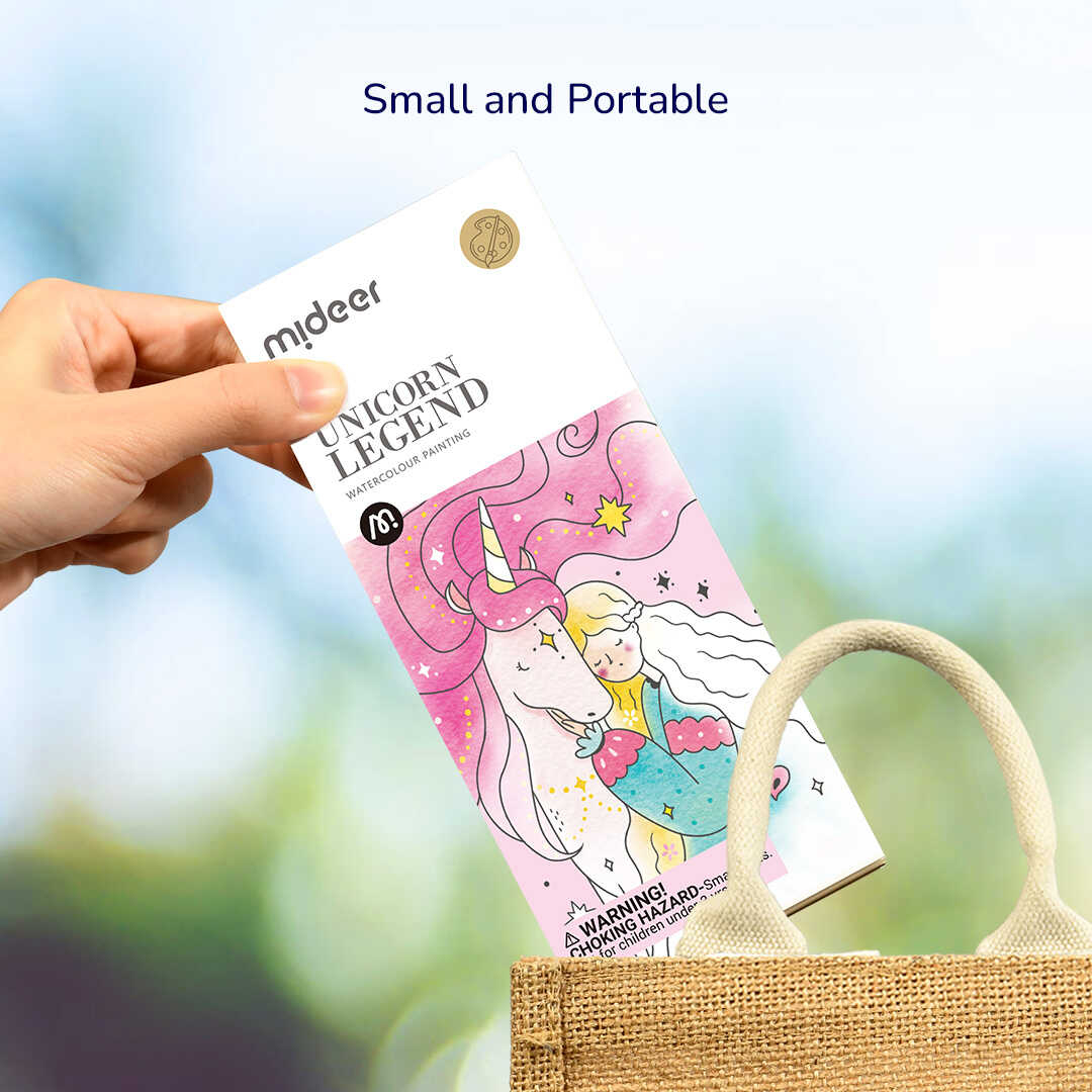 Carte de colorat cu desene, include pensula de pictat si acuarele ...